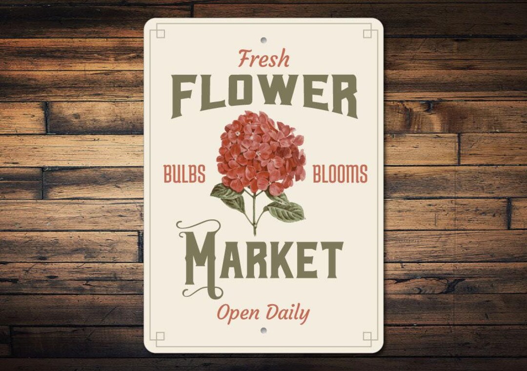Flower Market Sign, Hydrangea Sign, Flower Lover Gift, Garden Decor ...