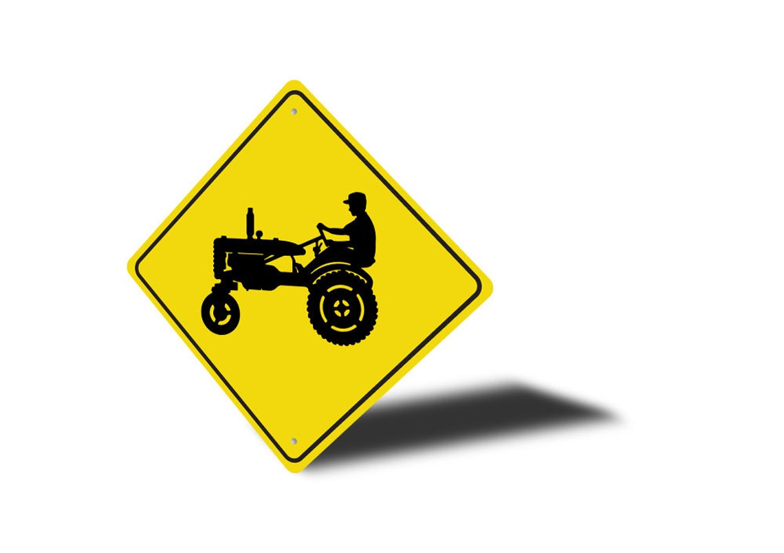 Tractor Crossing Sign Farmer Crossing Farmer Sign Farm Land - Etsy