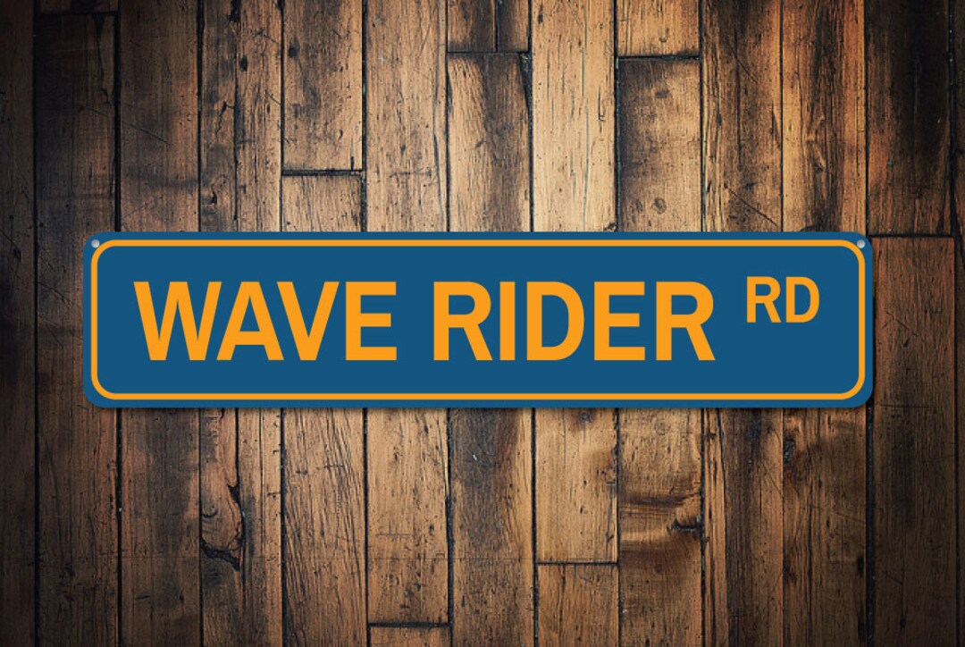 Wave Rider Rd Sign, Custom Beach Street Sign, Ocean Lover Gift, Beach ...