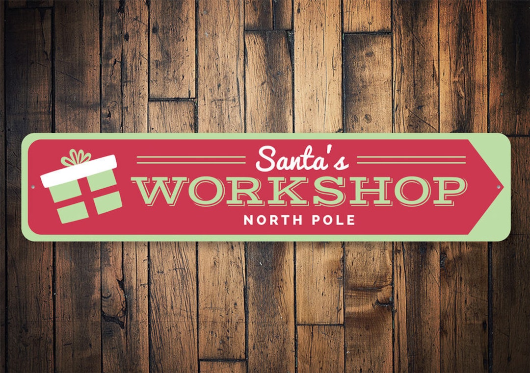 Santas Workshop, Santa Little Helpers, Workshop Sign, North Pole Sign ...