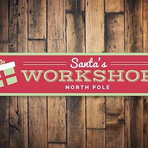 Santas Workshop, Santa Little Helpers, Workshop Sign, North Pole Sign ...