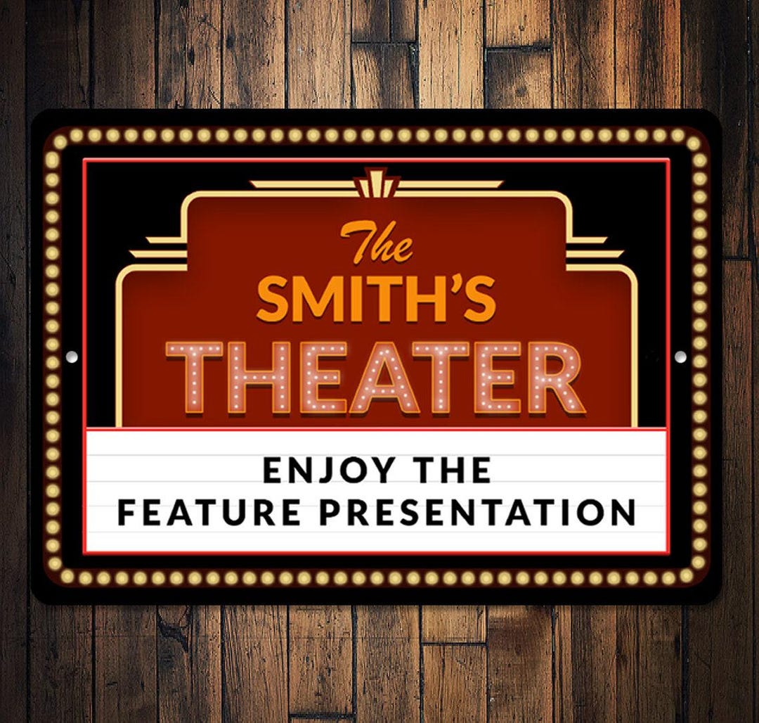 Family Theater Room Sign, Sign for Home Theater, Custom Theater Sign ...