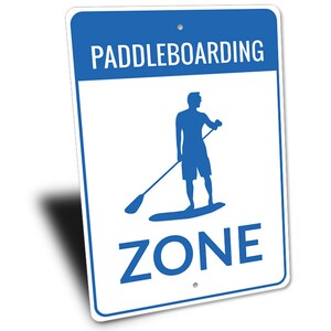 Paddle Boarding Sign, Paddle Board Zone, Ocean Decor, Metal Waves Sign ...