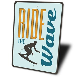 Ride Wave Sign, Ride the Wave Sign, Ocean Decor, Metal Waves Sign ...