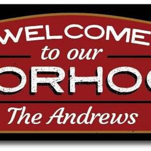 Welcome Neighborhood Pub Sign, Personalized Family Name Bar Sign ...
