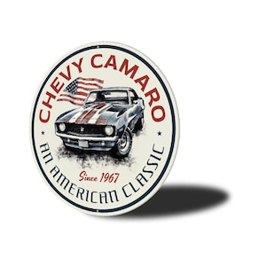 Chevy Camaro Sign, American Classic Camaro, Classic Camaro, Vintage ...