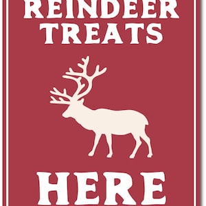 Reindeer Sign, Reindeer Treats Sign, Animal Christmas Decor, Christmas ...
