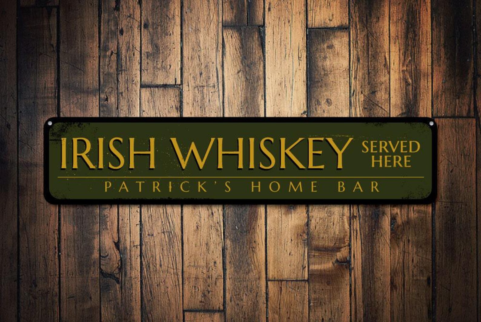 Irish Whiskey Served Here Sign, Personalized Home Bar Name Sign, Custom ...