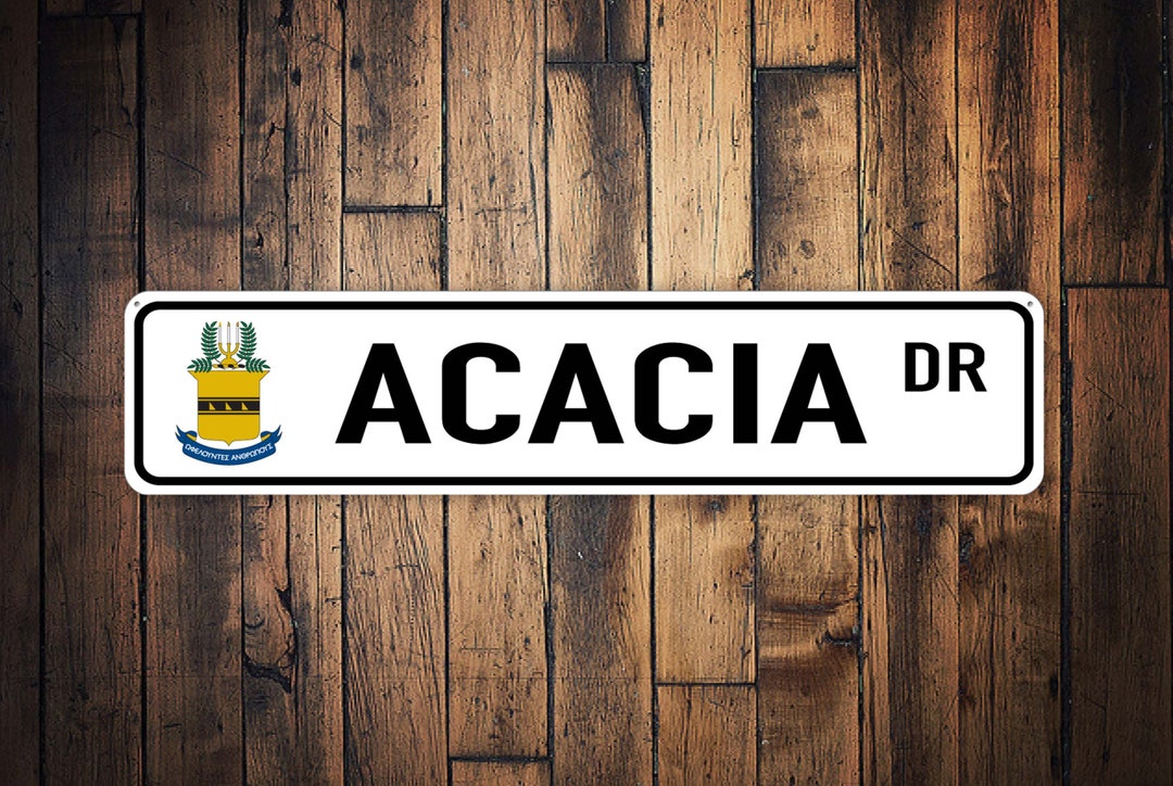 Acacia Fraternity Street Sign, Custom Sign, Greek Life, Fraternity Gift ...