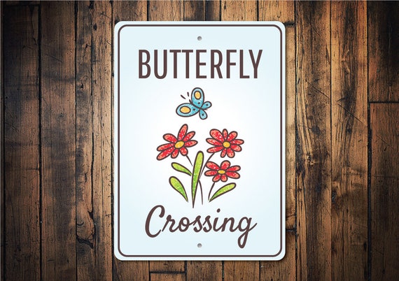 Butterfly Crossing Butterfly Lover Sign Butterfly Decor - Etsy