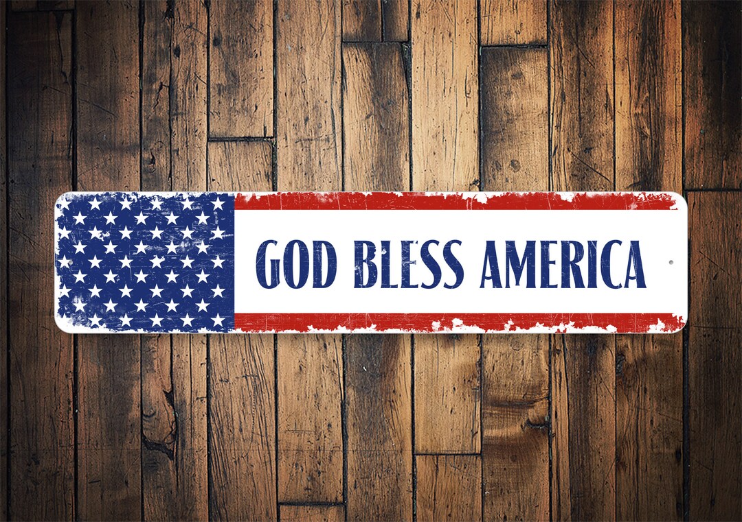 God Bless America, Happy America Sign, America Sign Decor, Vintage USA ...