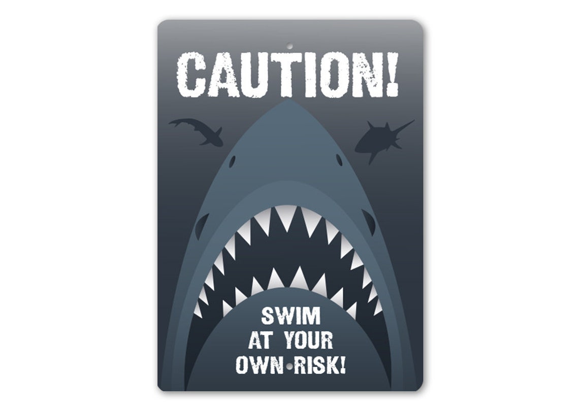 Caution Shark Sign Shark Area Decor Shark State Shark Home - Etsy