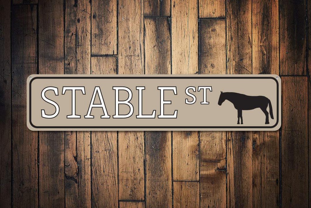 Stable St Sign, Custom Lake House Street Sign, Horse Love Gift, Metal ...