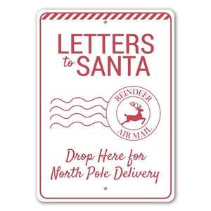 Letters to Santa Drop Box Sign, Quality North Pole Sign, Santa Letters ...