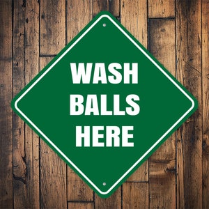 Wash Balls Here Sign, Funny Golf Sign, Golfing Gift, Wash Golf Balls ...