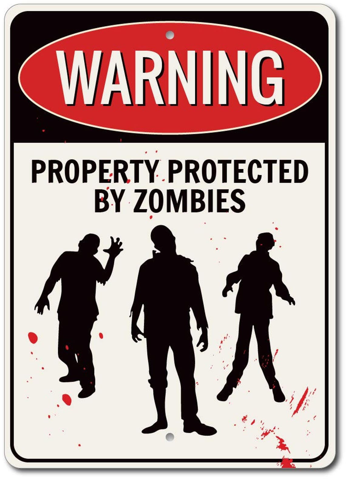 Warning Sign Warning Zombie Sign Metal Zombies Decor | Etsy