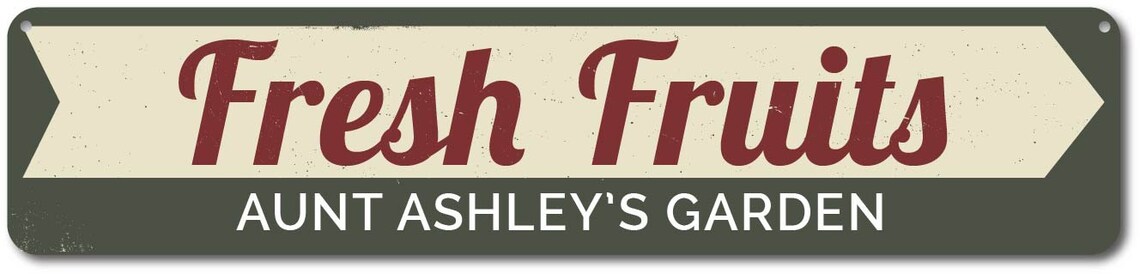 Fresh Fruits Sign Personalized Arrow Garden This Way Sign - Etsy