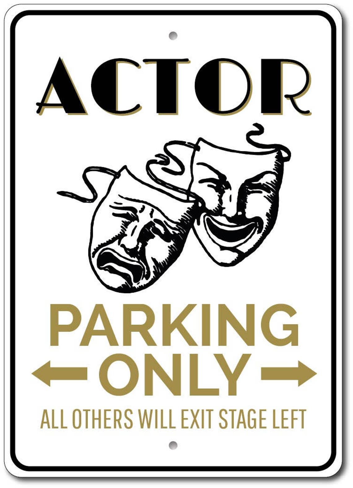 Drama Mask Sign Actor Parking Sign Actor Gift Actor Sign - Etsy