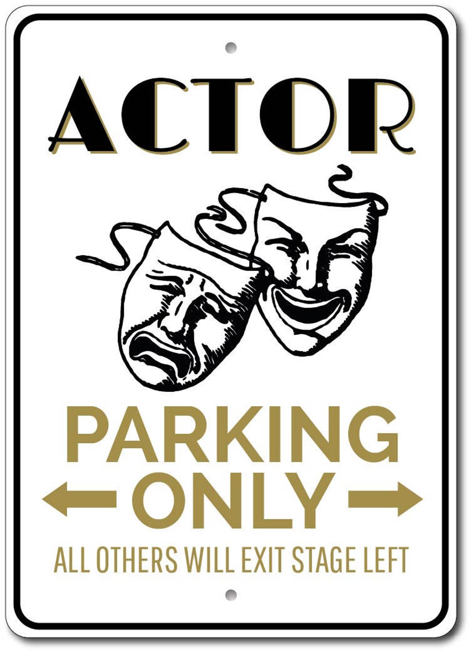 Drama Mask Sign Actor Parking Sign Actor Gift Actor Sign - Etsy