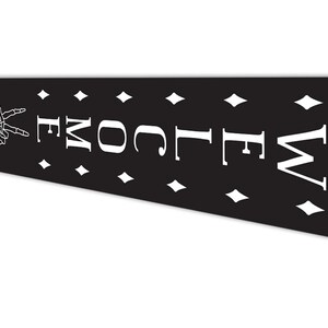 Welcome Stay Creepy Sign, Welcome Sign, Vertical Welcome Sign ...