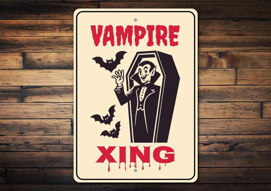 Vampire Crossing Sign, Vampire Decor, Halloween Home Decor, Halloween ...