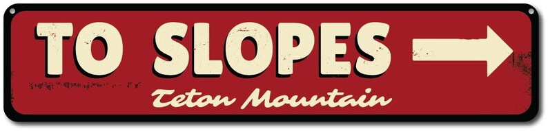To Slopes Arrow Sign Personalized Ski Mountain Location Name | Etsy
