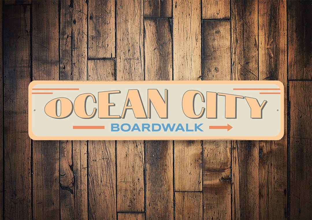 Ocean City Boardwalk Directional Sign, Boardwalk Pointer, Seaside ...