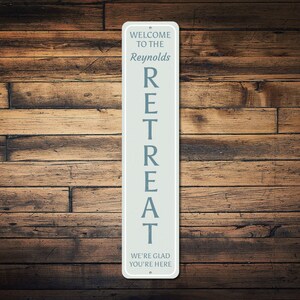 Family Retreat Vertical Sign, Custom Glad You're Here Name Sign, Ocean ...