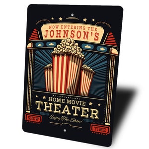 Vintage Movie Sign, Home Theater Sign, Custom Theater Gift, Theatre ...