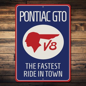 Pontiac GTO Sign, GTO Logo Sign, Custom Sign for GTO Owner Gift ...