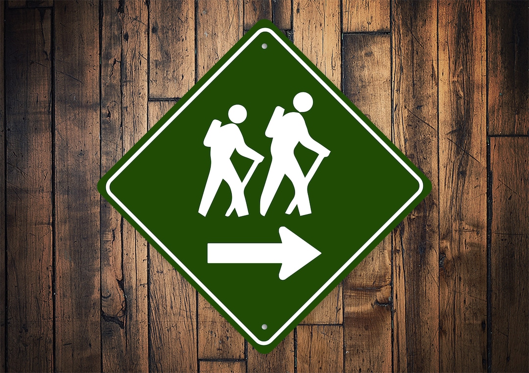 Hiking Direction Sign, Hiker Direction Sign, Sign for Hiking, Diamond ...