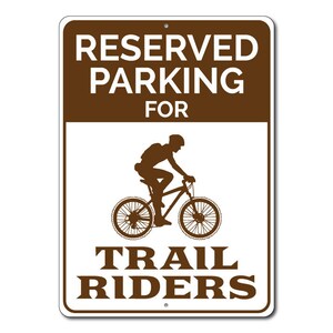 Bicycle Parking Sign, Trail Rider Decor, Gift for Biker, Bicyclist Sign ...