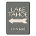 Lake Tahoe Sign, Lake Elevation Sign, Lake Arrow Sign, Lake Tahoe Decor ...