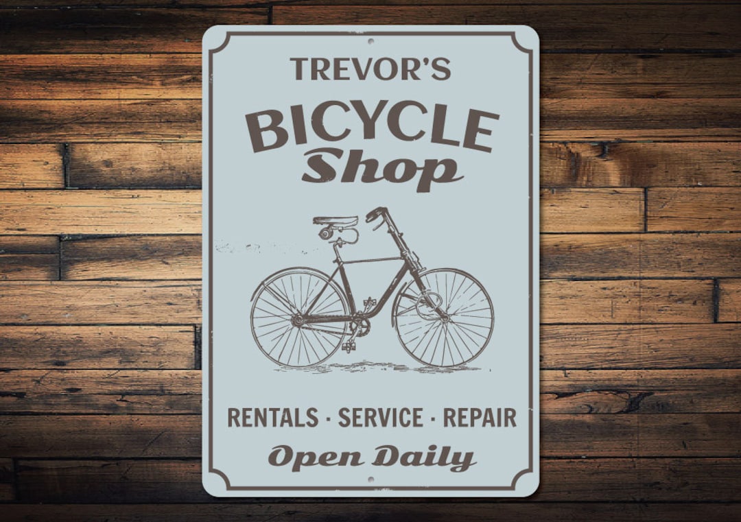 Bicycle Shop Sign, Bicycle Sign, Gift for Bicyclist, Biker Gift, Bike ...