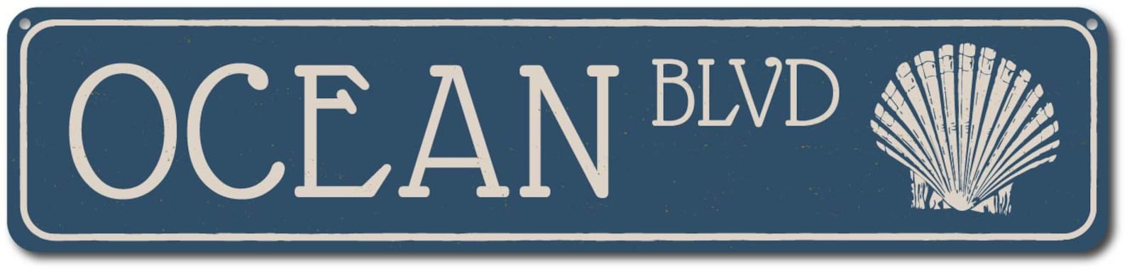 Ocean Blvd Sign Custom Beach Street Sign Metal Seashell | Etsy