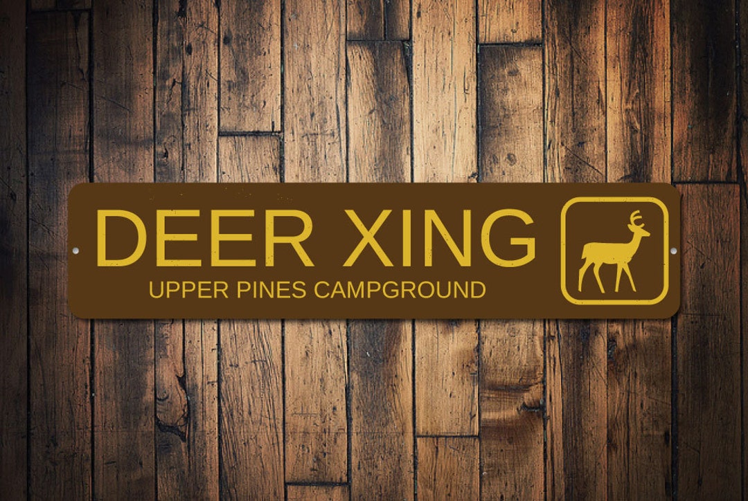 Deer Xing Sign, Custom Animal Crossing Sign, Campground Sign for Park ...