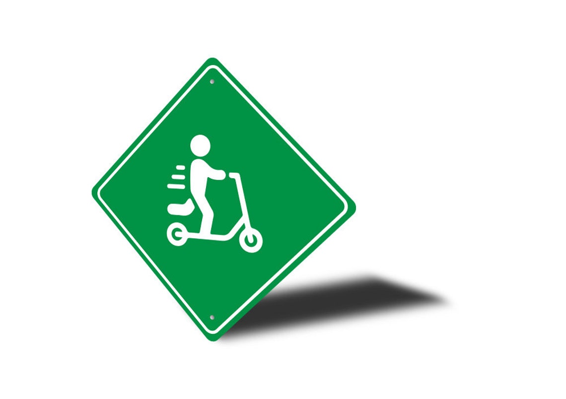 Electric Scooter Crossing Sign Electric Scooter Sign Scooter - Etsy