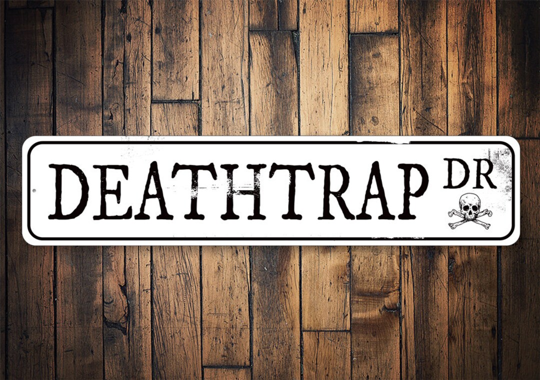 Deathtrap Drive Sign, Spooky Halloween, Halloween Wall Decor, Halloween ...