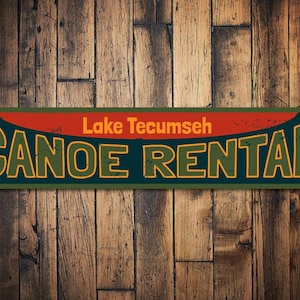 Canoe Rental Sign, Personalized Lake Name Sign, Lake House Sign, Custom ...