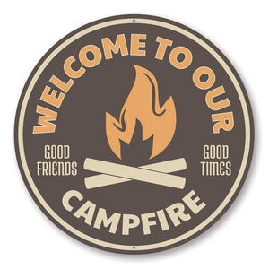 Welcome to Our Campfire Sign, Campfire Decor, Camping Sign, Campers ...