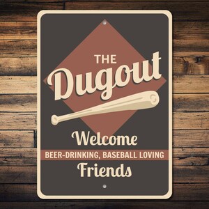 Dugout Sign, Dugout Decor, Baseball Man Cave Sign, Baseball Bat Sign ...