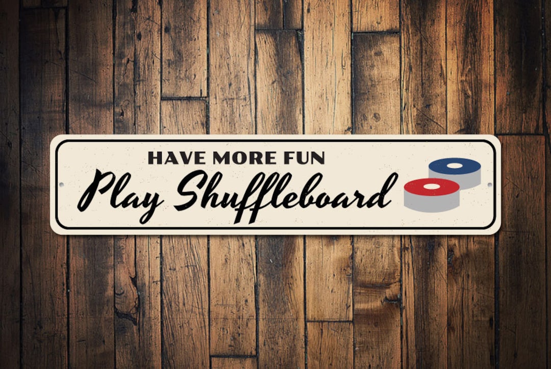 Shuffleboard Sign, Game Winner Gift, Family Game Room Sign, Metal ...