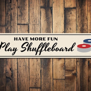 Shuffleboard Sign, Game Winner Gift, Family Game Room Sign, Metal ...