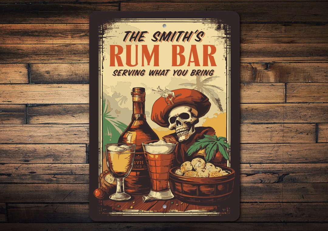 Family Rum Bar Sign, Rum Bar Sign, Custom Rum Gift, Decor for Rum ...