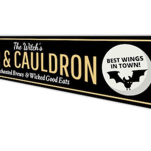 Bar and Cauldron, Bat Bar Decor, Spooky Bar Sign, Spooky Decor, Decor ...