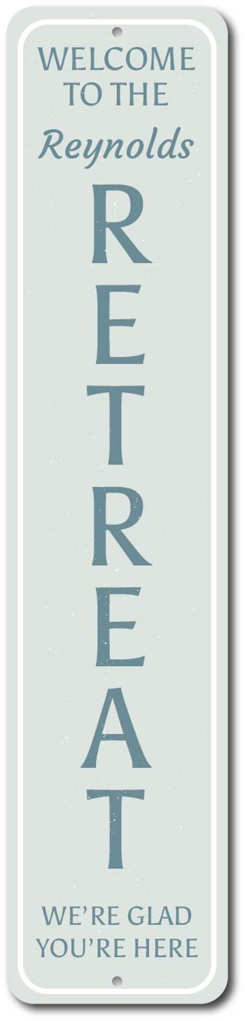 Family Retreat Vertical Sign Custom Glad You're Here Name - Etsy