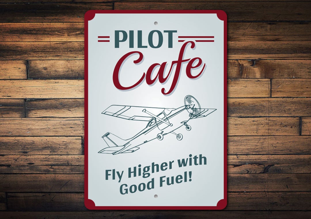 Airport Cafe, Cafe for Pilots Sign, Airplane Cafe, Hangar Decoration ...