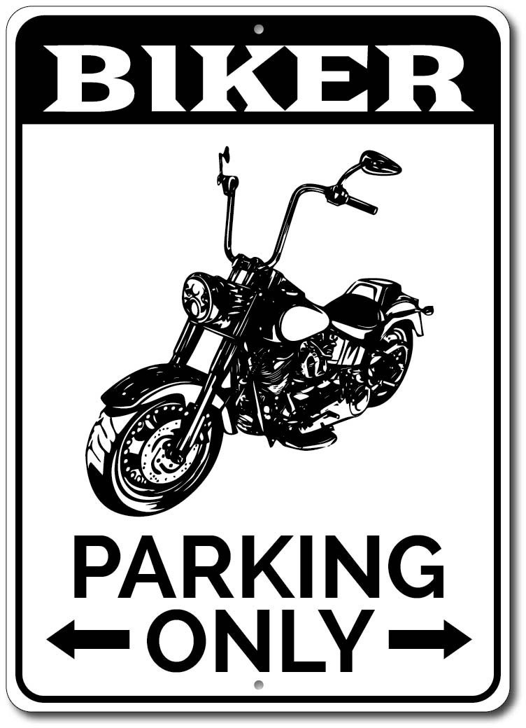 Biker Parking Sign Motorcycle Lover Gift Motorcycle Sign - Etsy