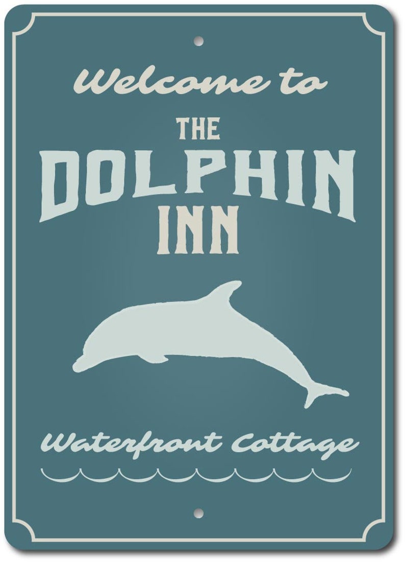 Dolphin Inn Sign Dolphin Lover Gift Dolphin Sign Welcome | Etsy