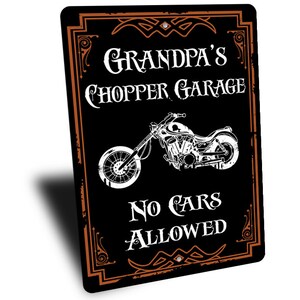 Grandpas Chopper Garage Sign, Chopper Garage, Motorcycle Decor, Decor ...
